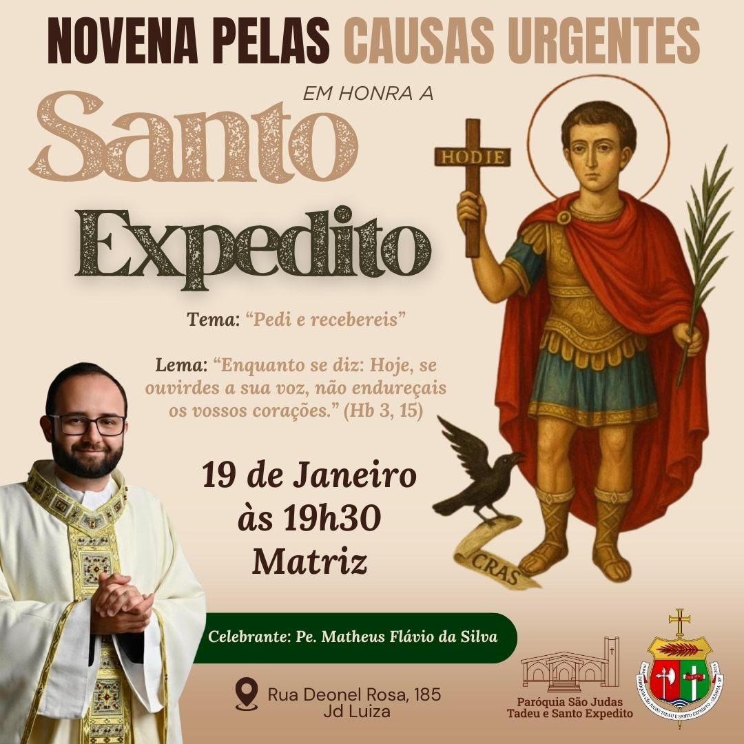 Missas e novena em honra a Santo Expedito são retomadas em Olímpia ...